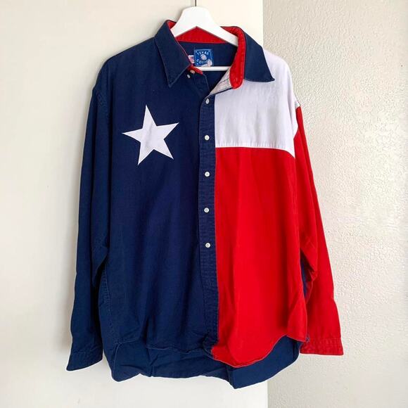 American Vintage | Shirts | Vintage Texas Flag Button Up | Poshmark